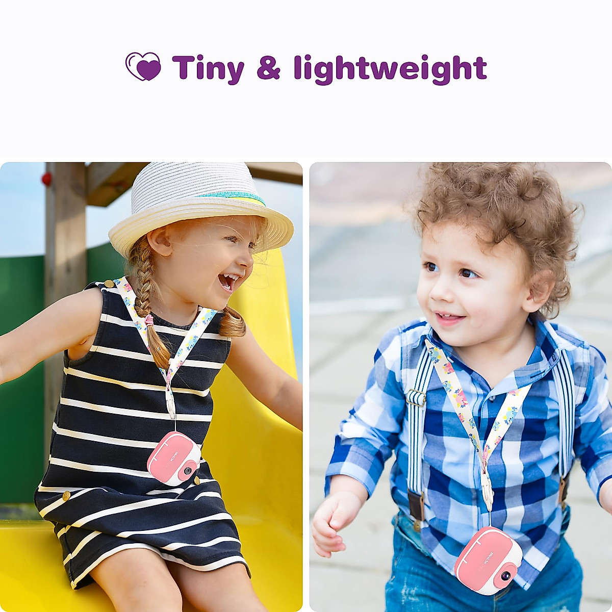 Dragon Touch Instant Print Camera for Kids, Digital Camera for Kids with Print Paper, Kids Camera with 1080P 2 Inch Color Screen, Selfie Video Camera for Kids 3-12 Years Old (Pink)