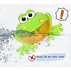 Baby Bath Bubble Toys Set,Tub Big Frog Automatic Bubble Maker Blower Toys with 12 Music Baby Fun Shower Toys, for Boys, Girls