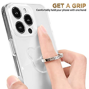 Clear Ring Holder Finger Stand Set of 2, Mavis's Diary Cute Bling Cell Phone Grip 360°Rotation Universal Luxury Crystal Metal Kickstand (Bear & Rabbit & Cat)