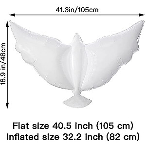 Dove Memorial Balloons for Release - Biodegradable Funeral Remembrance Angel Balloons to Release in Sky Memorial Decorations for Celebration of Life Death RIP Rest in Peace Loss of Loved One Happy Heavenly Birthday Party Favors - White 12 Pack