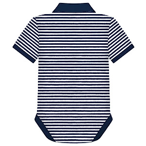 Auburn University Tigers Newborn Striped Polo Bodysuit,Navy, 0-3 Months