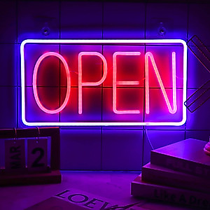KABOER Neon Open Sign,16"x 9" LED Lights Open Sign Christmas Decoration,New Ultra Bright LED Neon Sign Wall Art for Business Bar Salon Shop Club(OPEN)