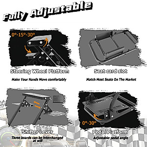 Dardoo G920 Flight Racing Simulator Cockpit Adjustable Compatible With HOTAS Warthog, G Saitek, Logitech G923, Thrustmaster T80 T150, Game Mount Without Wheel, Shifter,Seat and Pedal