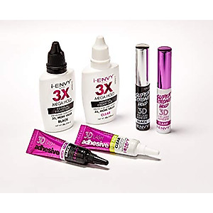 i-Envy by KISS Super Strong Hold 3D Strip Lash Glue, Waterproof Brush-On False Eyelash Adhesive, Latex-Free, Long-Lasting & Easy Application, Ideal for Sensitive Eyes (Clear)