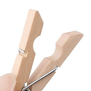 MANCHAP 400Pcs 1.77 x 0.27 Inch Wooden Small Clothes Pins, Wooden Clothespins, Tiny Wooden Clamp Clothes Pins Clip for Documents, Paper, Photos Fixing