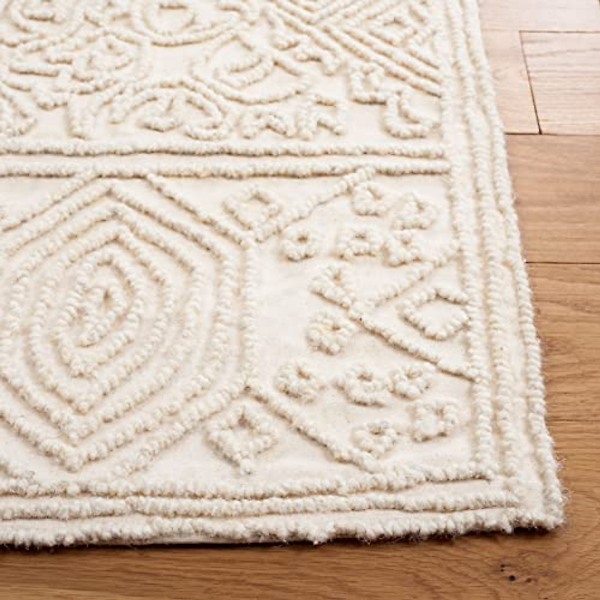 Safavieh Trace Collection 8' x 10' Ivory TRC401A Handmade Premium Wool Area Rug