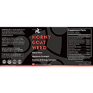 Horny Goat Weed by Breakthru Labs 1000mg Max Strength - Maca Root, Ginseng, Tongkat Ali Root, Saw Palmetto, L-Arginine - USA Made - Stamina and Energy Complex - 2-Pack 120 Count