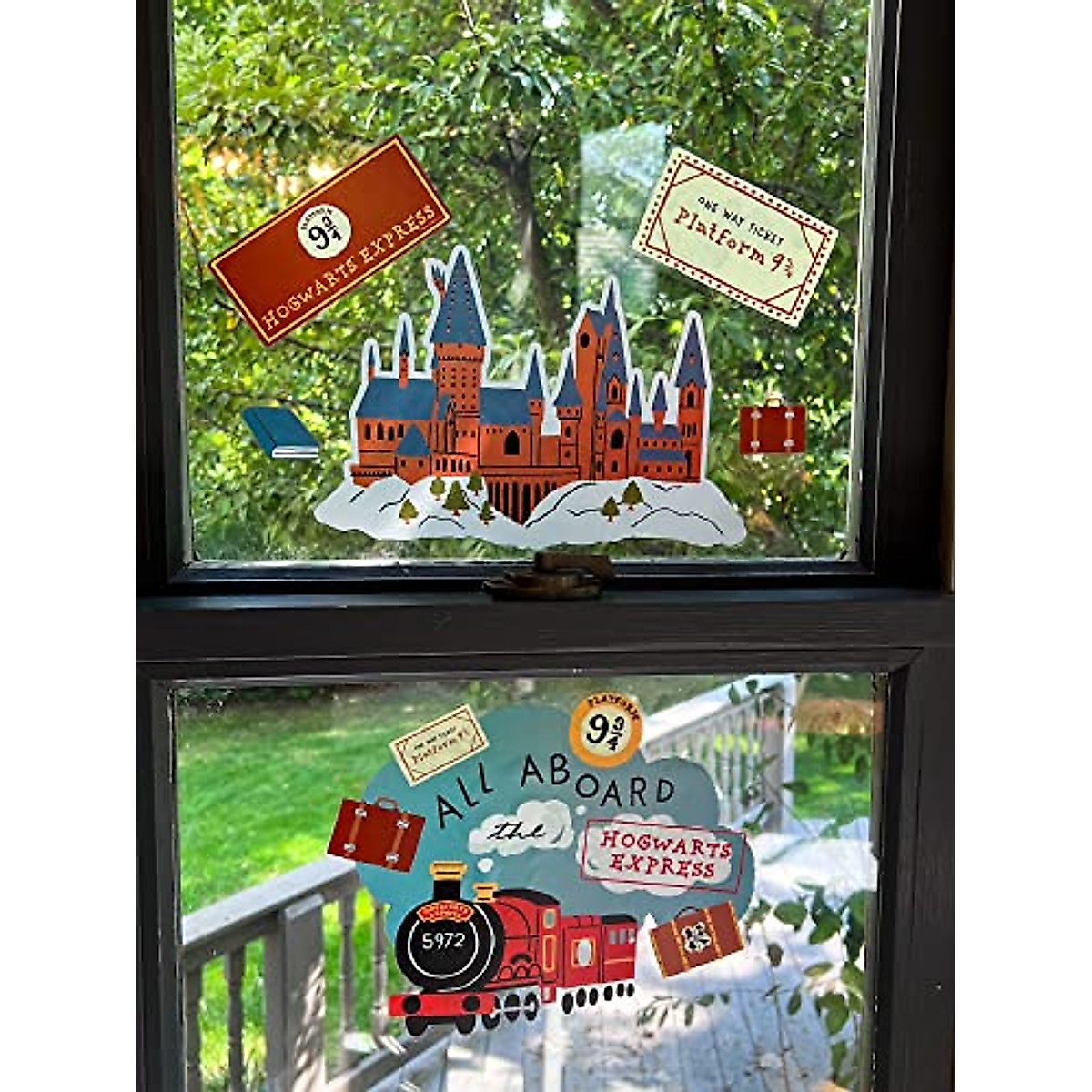 Conquest Journals Harry Potter Magic by Birth Window Clings, Over 30 Individual Window Clings to Celebrate Your Little Keeper, Reusable, No Residue