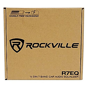 Rockville R7EQ 1/2 Din 7 Band Car Audio Equalizer EQ w/Front, Rear + Sub Output