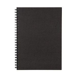 MUJI - A5 Dark Gray Plain Recycled Paper Double Ring Notebook (10 Pack)