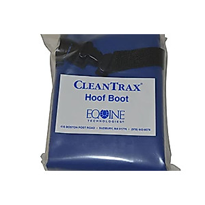 CleanTrax Hoof Soaking Kit for Horses - Hoof Soaking Boot, CleanTrax Equine Hoof Cleanser, Storage Bag with a Horse Shaped Bottle Opener.