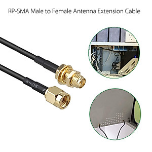traderplus 3-Pack 10FT RP-SMA Male to Female Extension Cable WiFi Router Antenna Extender