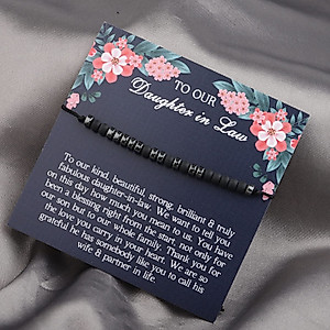 MAOFAED Daughter In Law Morse Code Bracelet To Our Daughter In Law Wedding Gift for Daughter In Law (daughter in law code br)