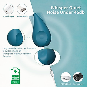 MaeDouy Mini Portable Water Drop Shape Facial & Eye Skin Care Tools - Personal Vibrating Handheld Massage Ball,for Improves Dark Circles,Eye Bags,and Fine Lines,Facial Skin Laxity and Aging-Dark Green