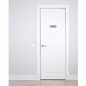 AuldHome Restroom Door Signs: Ladies and Gents; Set of 2 Cast Iron Public Bathroom Signs for Men/Women