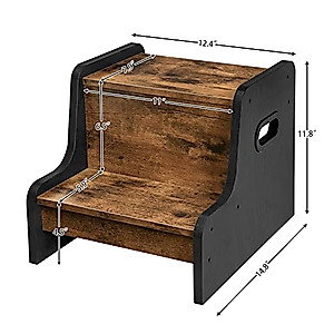 HOOBRO Step Stool for Kids, Two Step Toddler's Stool, Kids Potty Training Stool with Handles, Non-Slip Pads for Safety, Easy to Move, for Sink, Bathroom, Bedroom