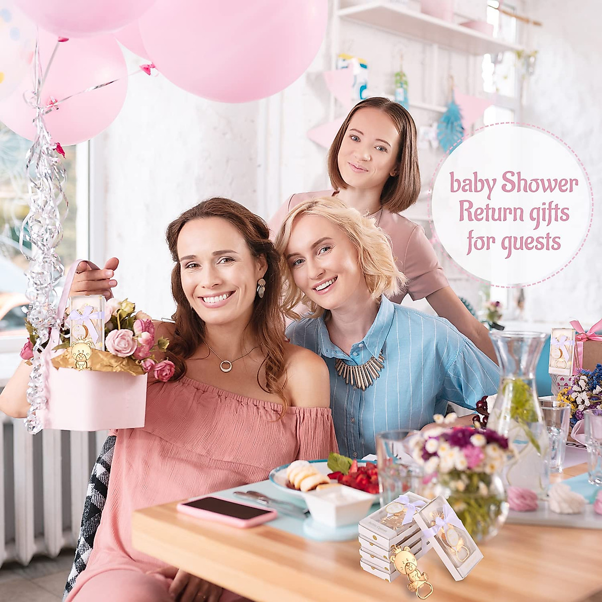 24 Packs Baby Shower Favors for Guests Bulk Cute Baby Bear Shape Bottle Opener with Gift Boxes for Baby Boy or Girl Party Souvenirs or Decorations (White box)