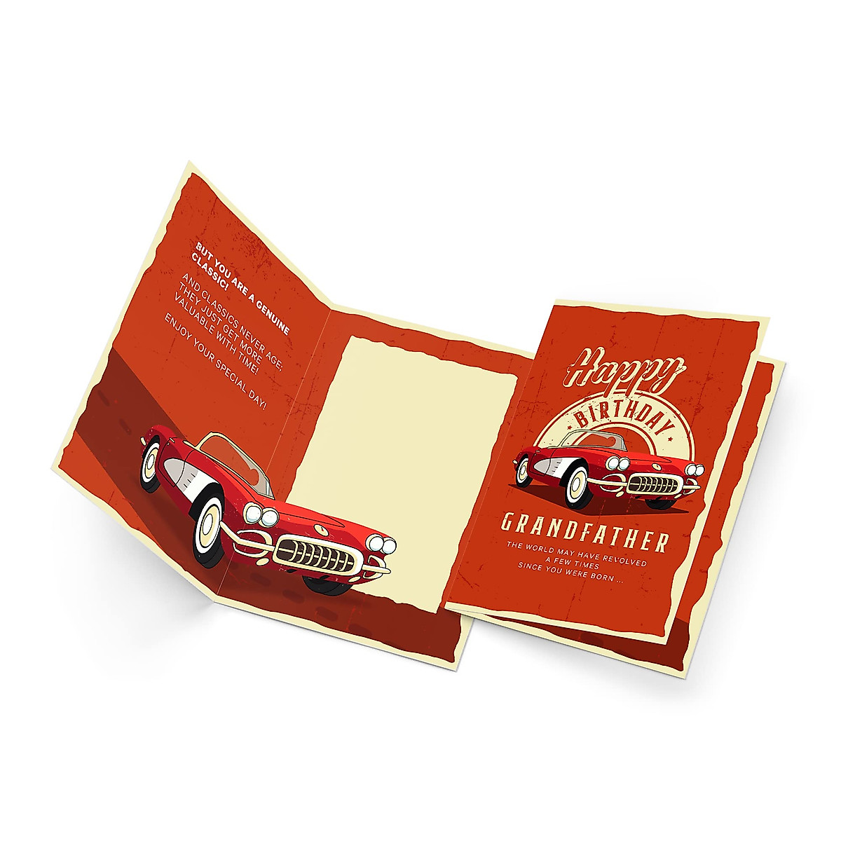 Prime Greetings Birthday Card For Grandpa (Grandfather), Made in America, Eco-Friendly, Thick Card Stock with Premium Envelope 5in x 7.75in, Packaged in Protective Mailer