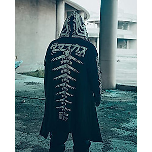 Niepce Inc Graphic Cyberpunk Zip Up Men's Fashion Hoodies Sweatshirts (White, Medium)