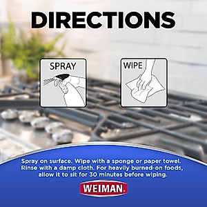 Weiman Gas Range and Stove Top Cleaner and Degreaser - 2 Pack - Dissolves Cooked On Food and Stains