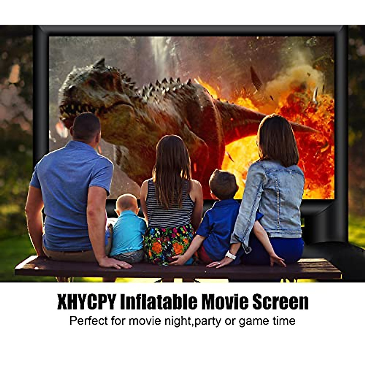 XHYCPY Inflatable Projector Screen 15ft Inflatable Movie Screen Outdoor with Air Blower and Storage Bag, Easy Set up, Front and Rear Projection for Outdoor Movie Night Backyard Pool Fun