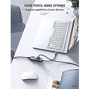 USB C to Ethernet Adapter, uni USB-C Hub with RJ45 Gigabit, [Thunderbolt 3/4 Compatible] USB 3.0 Multiport Hub for MacBook Pro/Air, iMac, iPad Pro, Surface Pro 7, Chromebook, XPS 17/15/13, and More