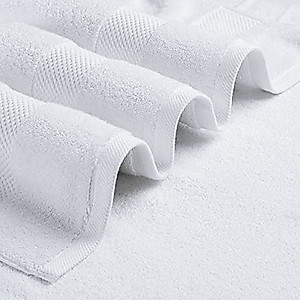 Luxury White Bath Towels Extra Large | 100% Soft Cotton 700 GSM Thick 2Ply Absorbent Quick Dry Hotel Bathroom Towel | 27x54 Inch | White | Set of 4
