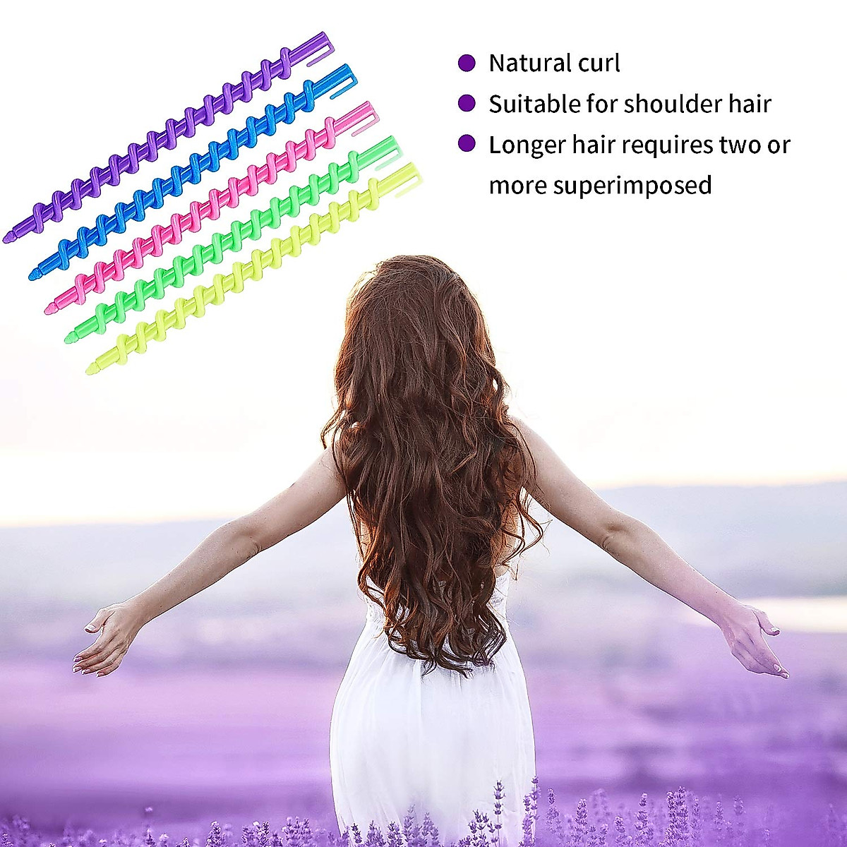40 Pieces Spiral Hair Perm Rod Spiral Rod Plastic Long Barber Hairdressing Styling Curling Perm Rod Hair Rollers Salon Tools for Women Girls (6.10 x 0.24 Inch)