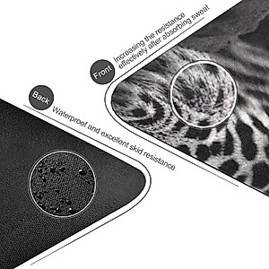 GOODOLD Blue Eyes Leopard Yoga Mat, 71 x 26 Inch Non-slip Yoga Mats Folding Travel Exercise Mat Indoor Outdoor Gym Pilates with Storage Bag for Women Men