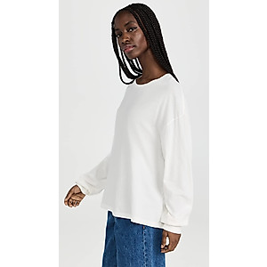 SLVRLAKE Women's Long Sleeve Skate Tee, Natural White, XS