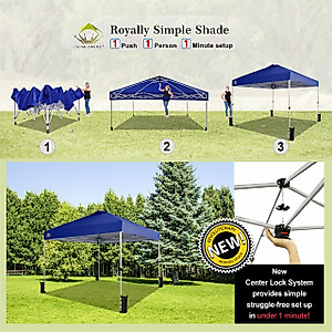 CROWN SHADES Canopy Tent 10x10 Pop Up Canopy Outdoor Shade, Easy Up Sun Shelter with One Person Set Up Center Lock, Portable Instant Tailgate Camping Beach Canopy Tents for Parties, Navy Blue