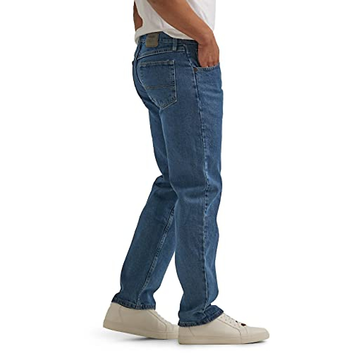 Wrangler Authentics Men's Classic 5-Pocket Relaxed Fit Flex Jean Dark Stonewash Flex 36W x 29L