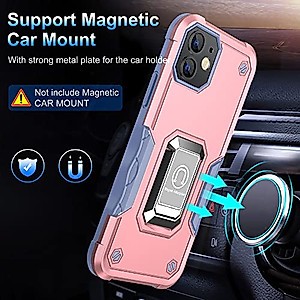 HOOMIL Case for iPhone 12/12 Pro with Stand, Military-Grade Protection Shockproof Cover - Rose Gold