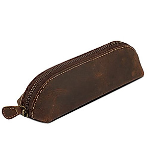 The Antiq: Pencil Pouch, Zipper Pencil Case, Leather Pencil Case, Pencil Bag Pouch With Zipper Pen Holders Handmade, Pen & Marker Case, Pencil Case for Artists & Professionals MRD-ZPC-004 0