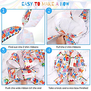 Retrowavy 2 Pcs 16 Inch Large Birthday Pull Bow for Present Gift Wrapping Birthday Bows Giant Gift Bow for Car Colorful Car Ribbon Bow for Birthday Party Holiday Gifts Presents