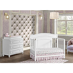 Oxford Baby Briella 4-in-1 Convertible Crib, White, GreenGuard Gold Certified