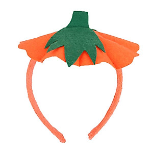 Halloween Headband Pumpkin Hat Hair Bands Hair Hoop Halloween Costume Dress up Party Supplies (Orange)