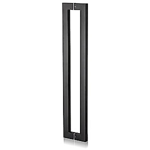 SUCHETA 24/31/39/47/59 Inch Long Door Handle for Entrance Interior and Exterior Doors,Modern Sliding Barn Door Handle,Modern Shower Push Door Handle,Square (Color: Matte Black,Size: 60 cm)