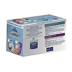 Blue Buffalo Wilderness Trail Toppers Wild Cuts High Protein, Natural Wet Dog Food Variety Pack, Chicken and Beef Bites, 3-oz Pouch, 12 Count