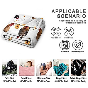 Chickens Sunflowers Flannel Throw Blanket,Super Soft Fluffy Plush Bed Blanket for Couch Sofa Travel Camping,Bed Quilt Home Decor for All Seasons,30"x40"-Toddlers/Pets Size