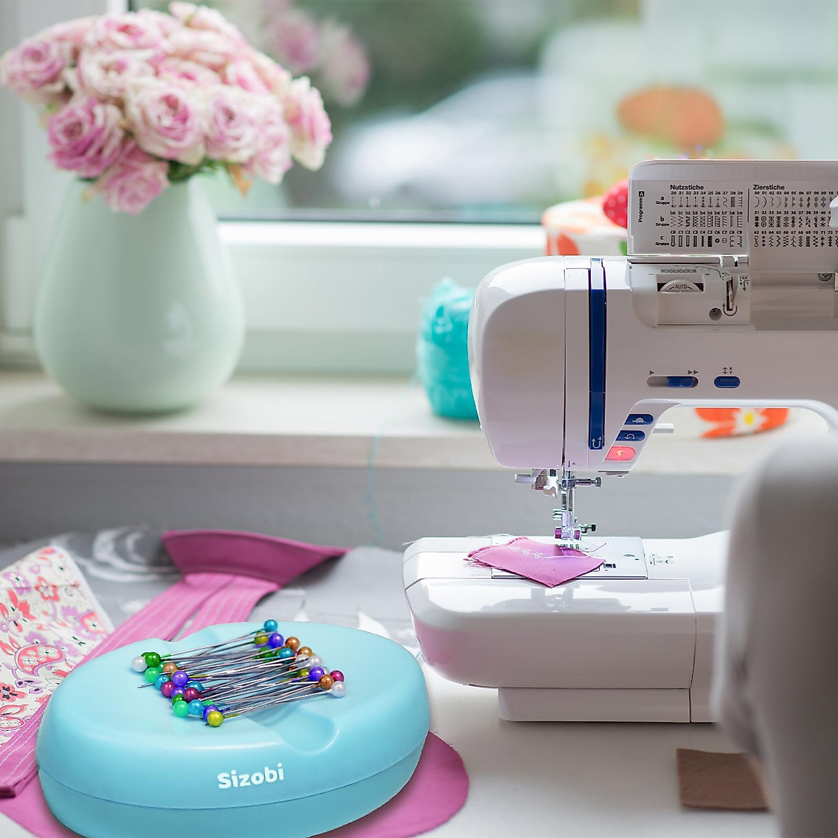 Sizobi Bobby Pin Holder,Magnetic Pin Cushion,Sewing Pins,Pin Holder,Magnetic Paper Clip Holder,Magnetic Bobby Pin Holder,With 20 Bobby Pins and Storage Box