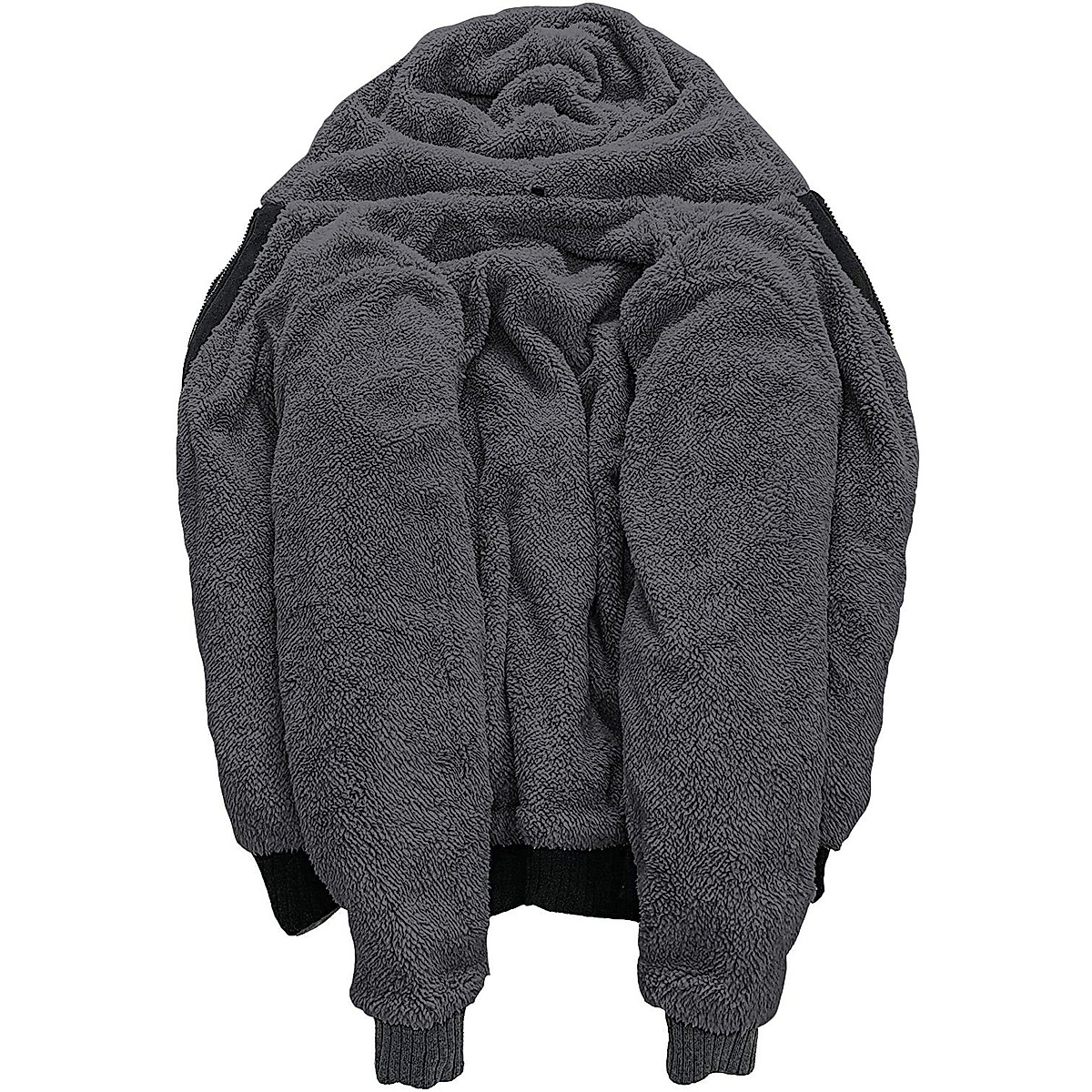 ZITY Men's Zip Up Hoodie Heavyweight Winter Sweatshirt Fleece Sherpa Lined Warm Jacket Black Gray XX-Large