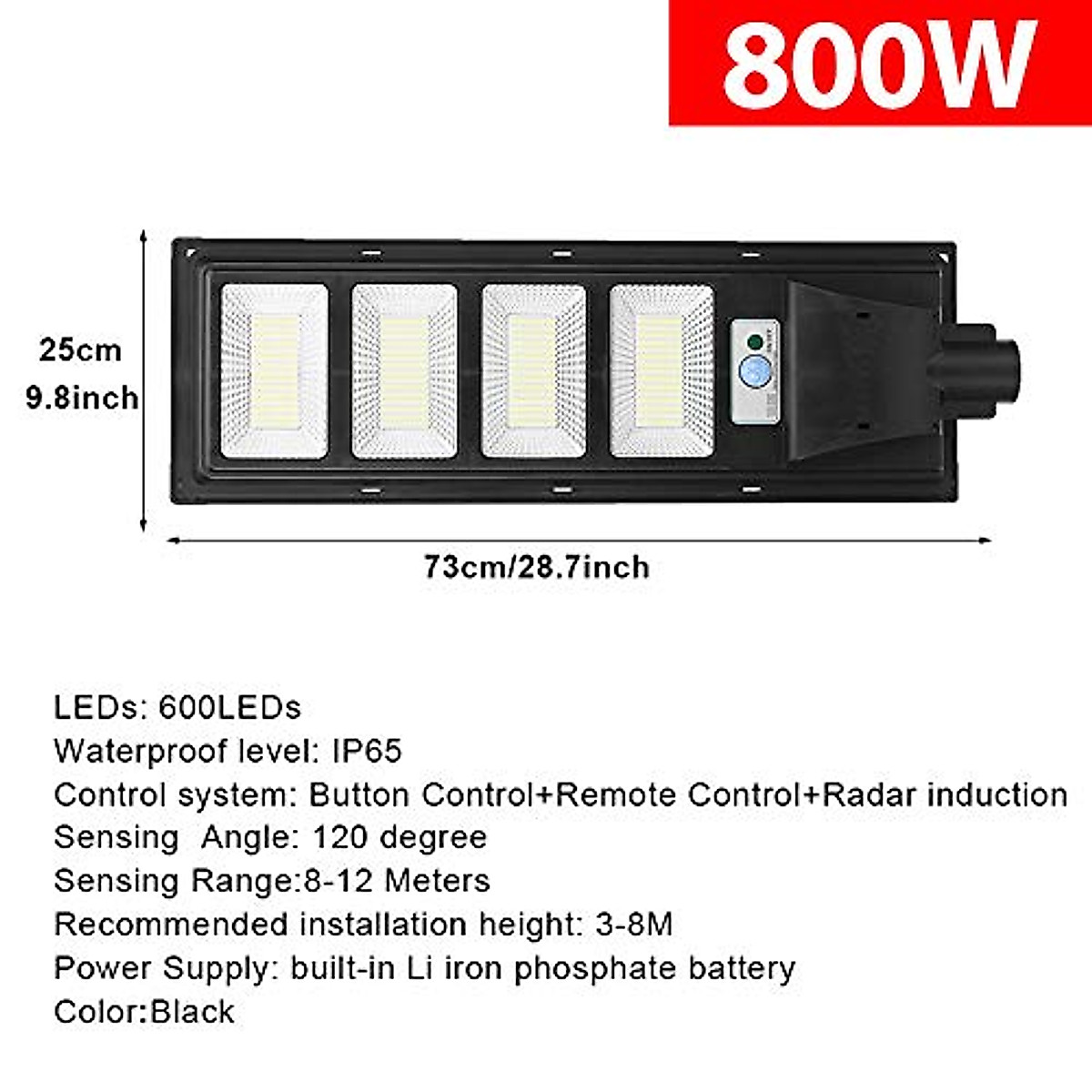 SISHUINIANHUA 200W/400W/600W/800W LED Solar Light Garden Outdoor Solar Street Wall Light PIR Motion Sensor Security Lamp+Remote Control,800w