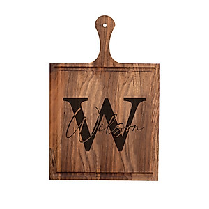 Custom Cutting Board | Wedding Cutting Board | Custom Wedding Gift | Wedding Gift | Personalized Cutting Board | Engraved Cutting Board | Anniversary Gift | Wedding Gifts for Couples (With Handle)