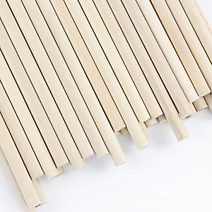 3/8 x 12 Inch, Wooden Dowel Rods, Unfinished Round Sticks for Pennant, Wedding, Christmas, Music Class, Party, DIY Crafts, 50 pcs