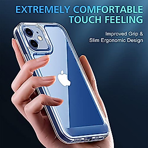 WISMURHI Crystal Clear Case for iPhone 12, [Never Yellow], [Camera Protection], [MagSafe Adaptation], Soft Slim Silicone Phone Cover Case, Shockproof iPhone 12 Case Protective Transparent, 6.1''