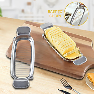 2024 upgraded Butter Slicer & Butter Cutter- Ergonomic Handle, 18 Sharp Wires, Cuts 1/4 Inch Slices, Butter Slicers for Butter Squares, Butter Cutter Slicer Single Stick, wire Cheese Cutter Slicer