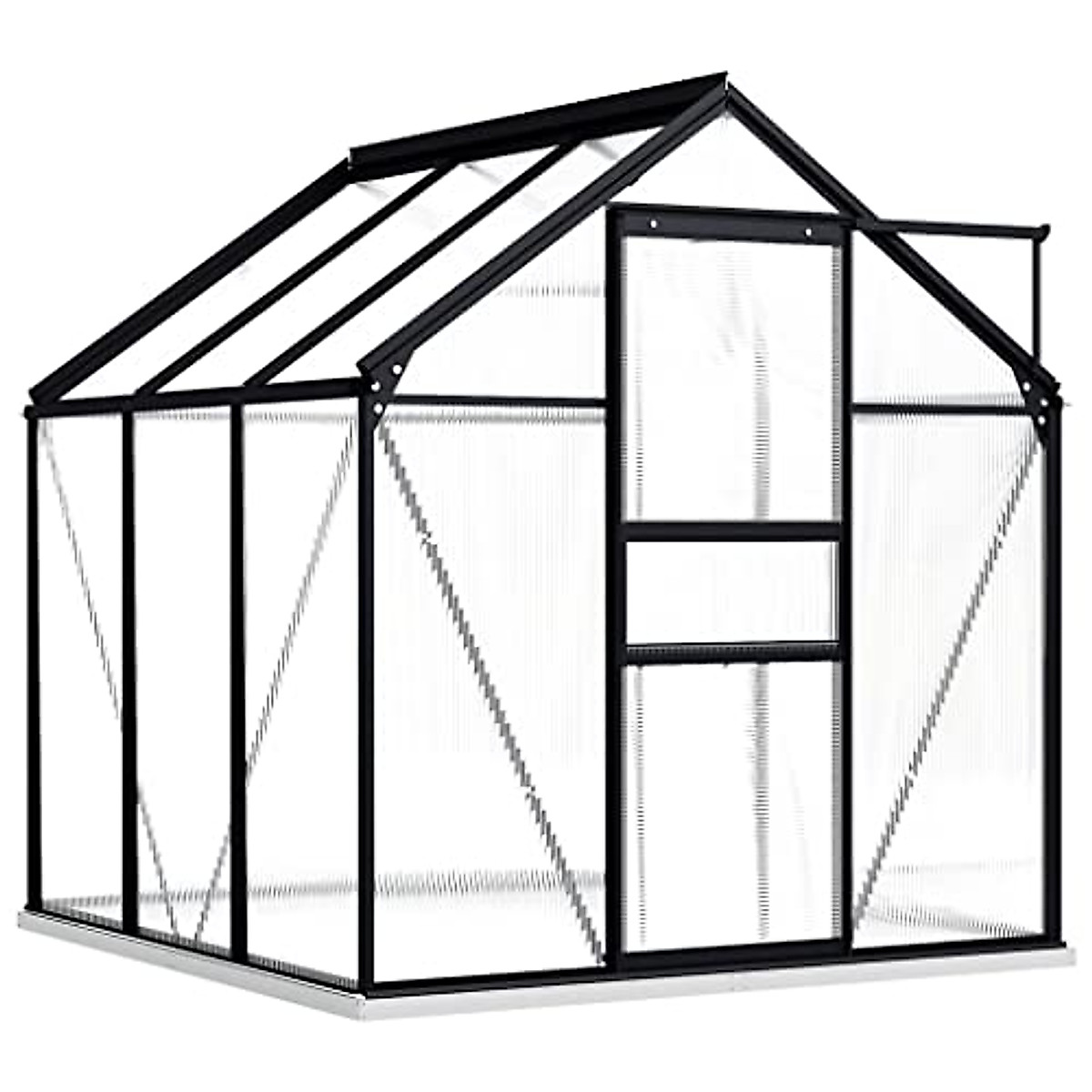YEZIYIYFOB 6x6x6.7 FT Greenhouse Plastic Shed Green House for Plants Greenhouses for Outdoors Outside Heavy Duty Prefab House Garden Shed Aluminum Frame Polycarbonate Panels UV-Resistant 213 ft³