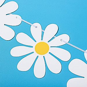 Set of 6 Groovy Daisy Banner Boho Daisy Garland Party Decorations Boho Hippie Daisy Flower Hanging Banners for Birthday Baby Shower Groovy Home Party Decor