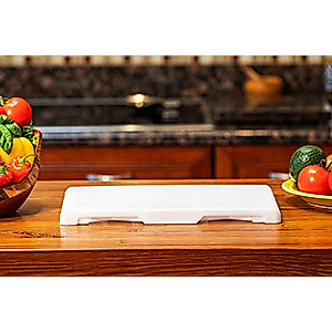 Chop Above Antibacterial Plastic Cutting Board Dishwasher Safe. WORK SMART NOT HARD Patented First of its Kinde.